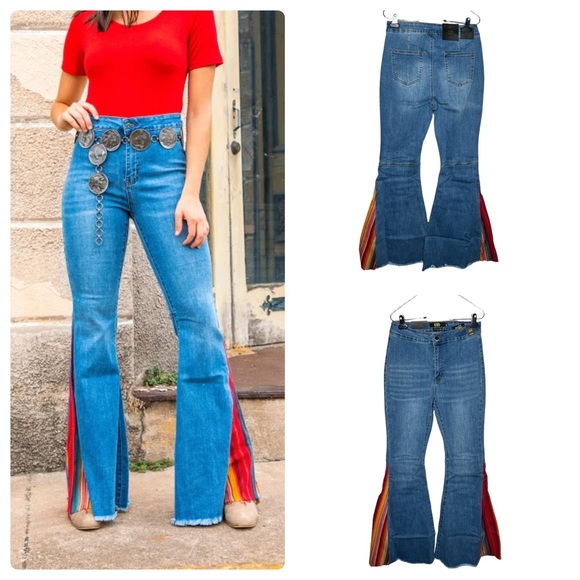 Lucky & Blessed | Jeans | Lucky And Blessed Super Flare With Serape ...